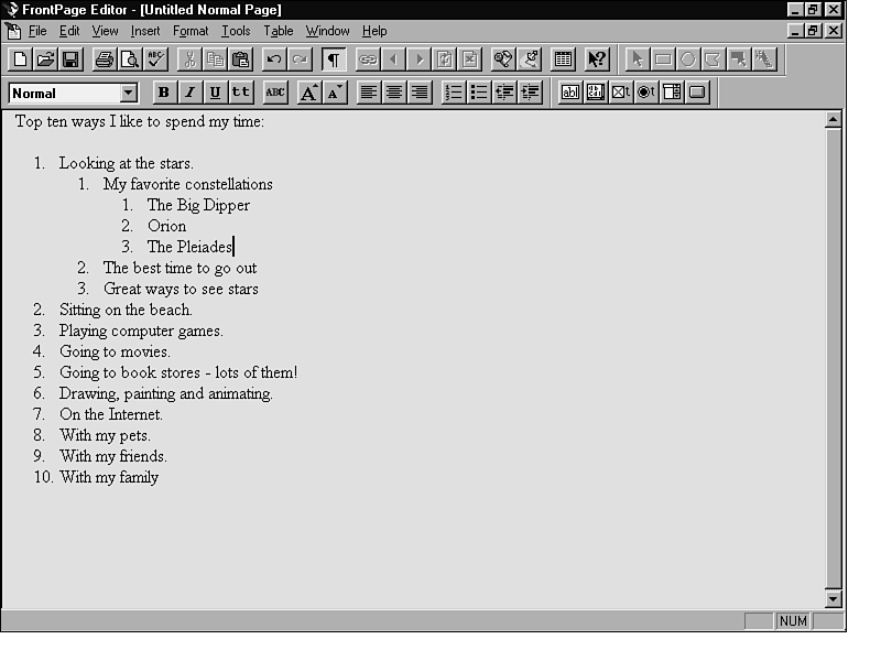 chapter -- Organizing Information with Lists