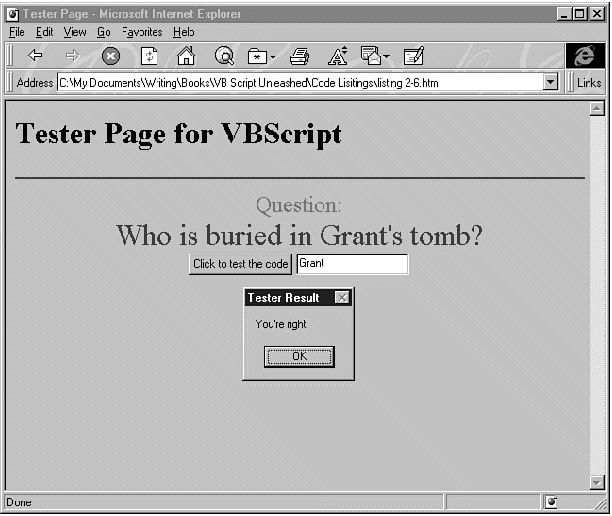 Chapter 2 -- The VBScript Language